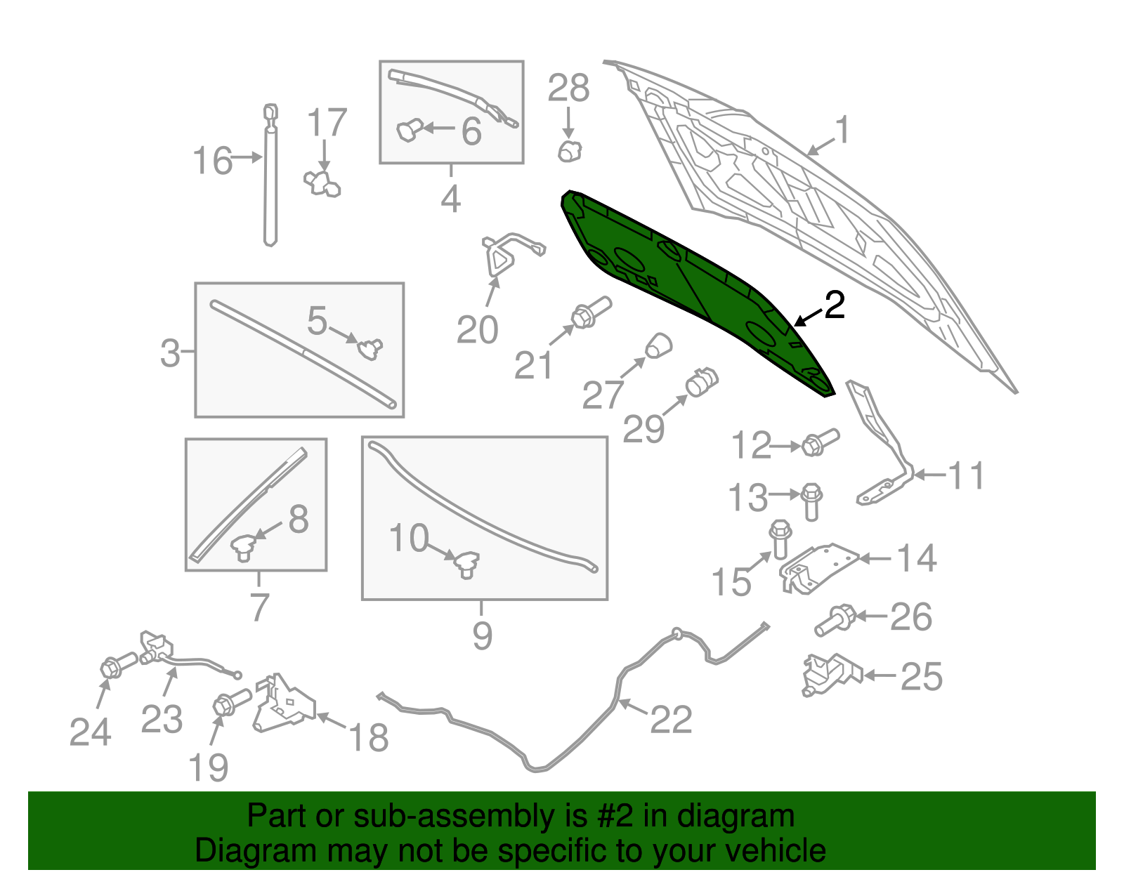 2010-2019 Lincoln MKT Hood Insulation Pad AE9Z-16738-A | Ford OEM Parts ...