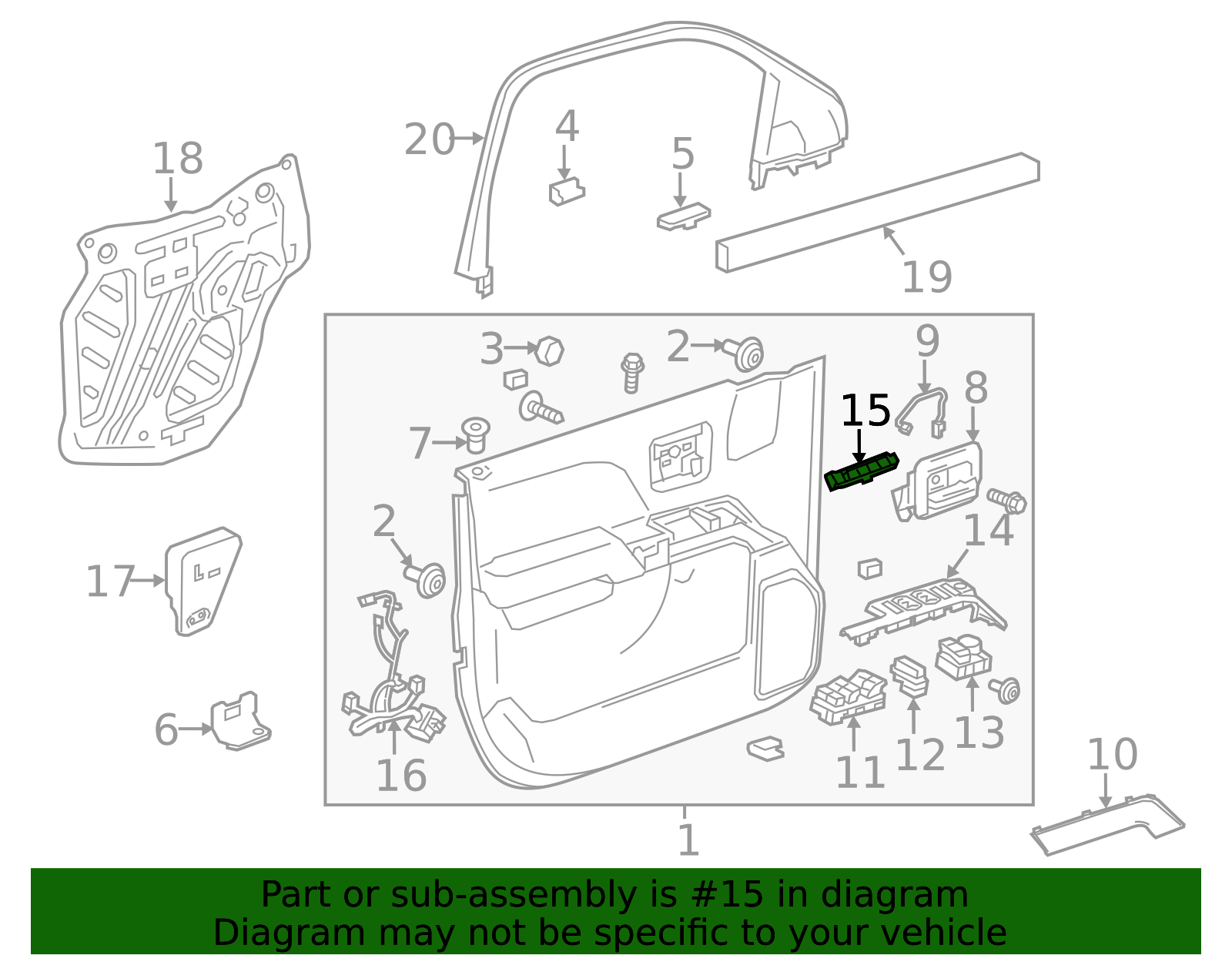 2014-2019 GM Black Carbon Metallic Front Adjuster Memory Switch ...