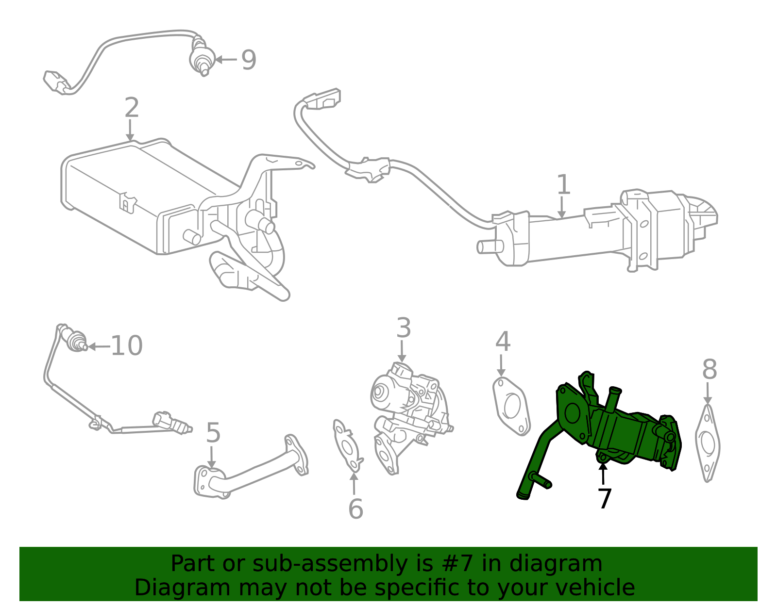 2010-2017 Toyota Pipe Sub-Assembly, EGR With Cooler 25601-37010 | OEM ...