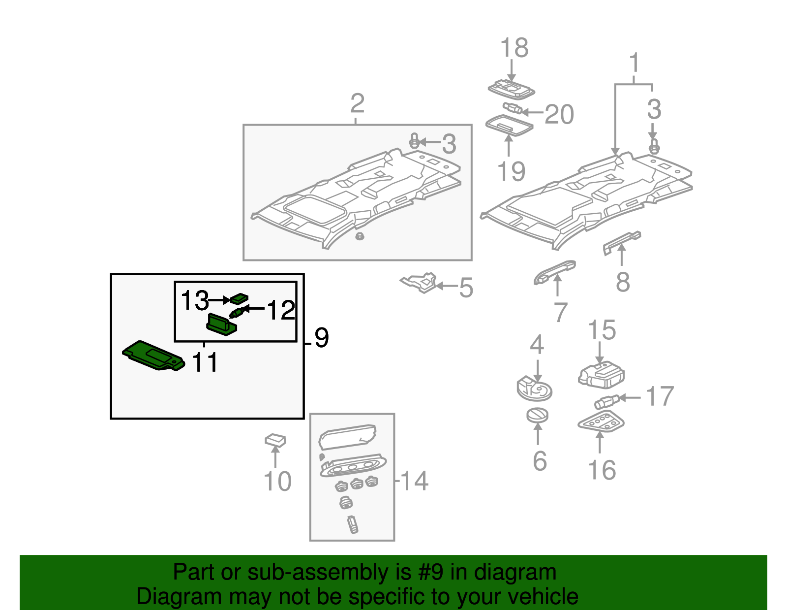 83280-SHJ-A12ZA - 2008-2010 Honda Odyssey - Sun-Visor Assembly L *G64L ...