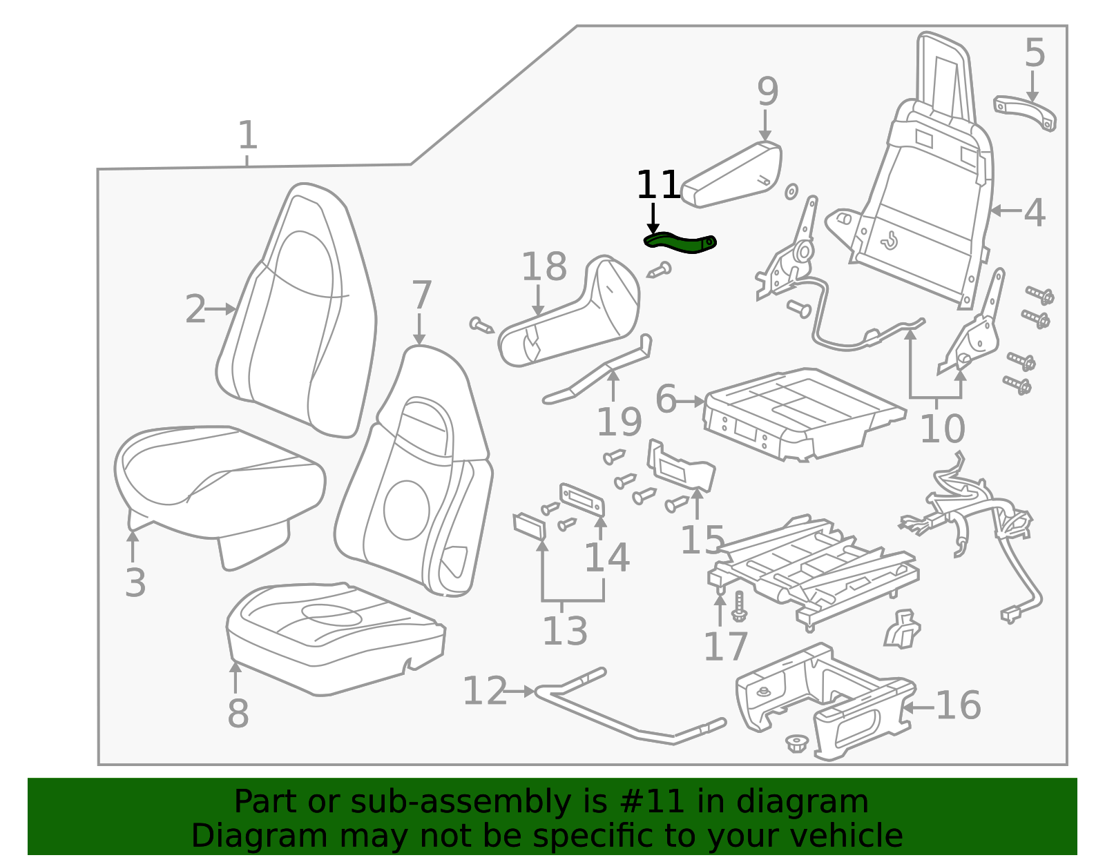 88979775 - Seat Adjustment Handle 2003-2025 GM | Gateway Buick GMC Parts