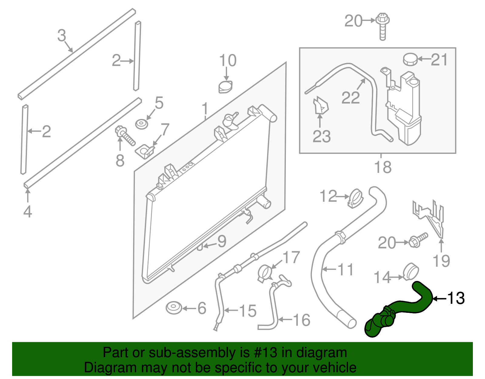 2015-2023 Nissan Pathfinder Lower Hose 21503-9NB0A | Bill Kay Nissan Parts