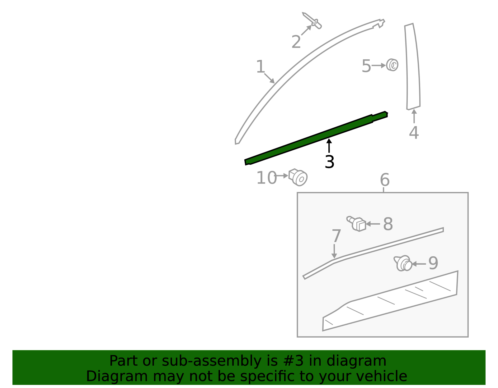 2019-2025 Toyota 2019-2024 Toyota - Belt Molding 75720-0R050 | Sparks Parts