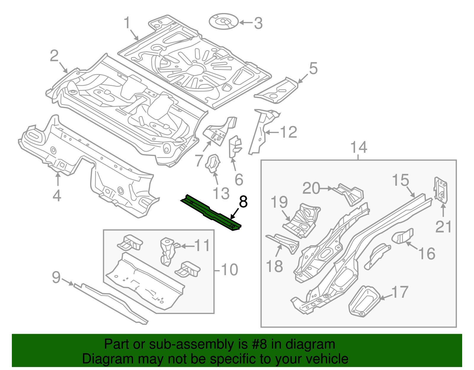 5Q0-803-347-A - Floor Cross-Member 2015-2024 Volkswagen | Volkswagen ...