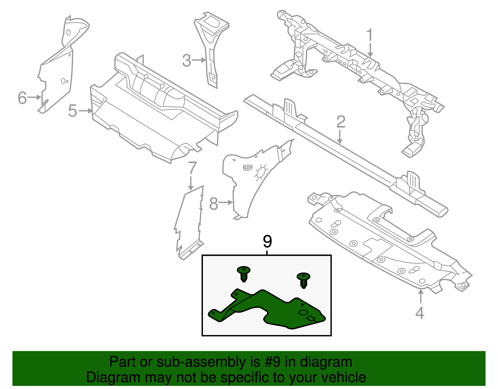 2015-2017 Ford | Lower Shield | FL1Z-78001A06-A | Walls' Ford Parts