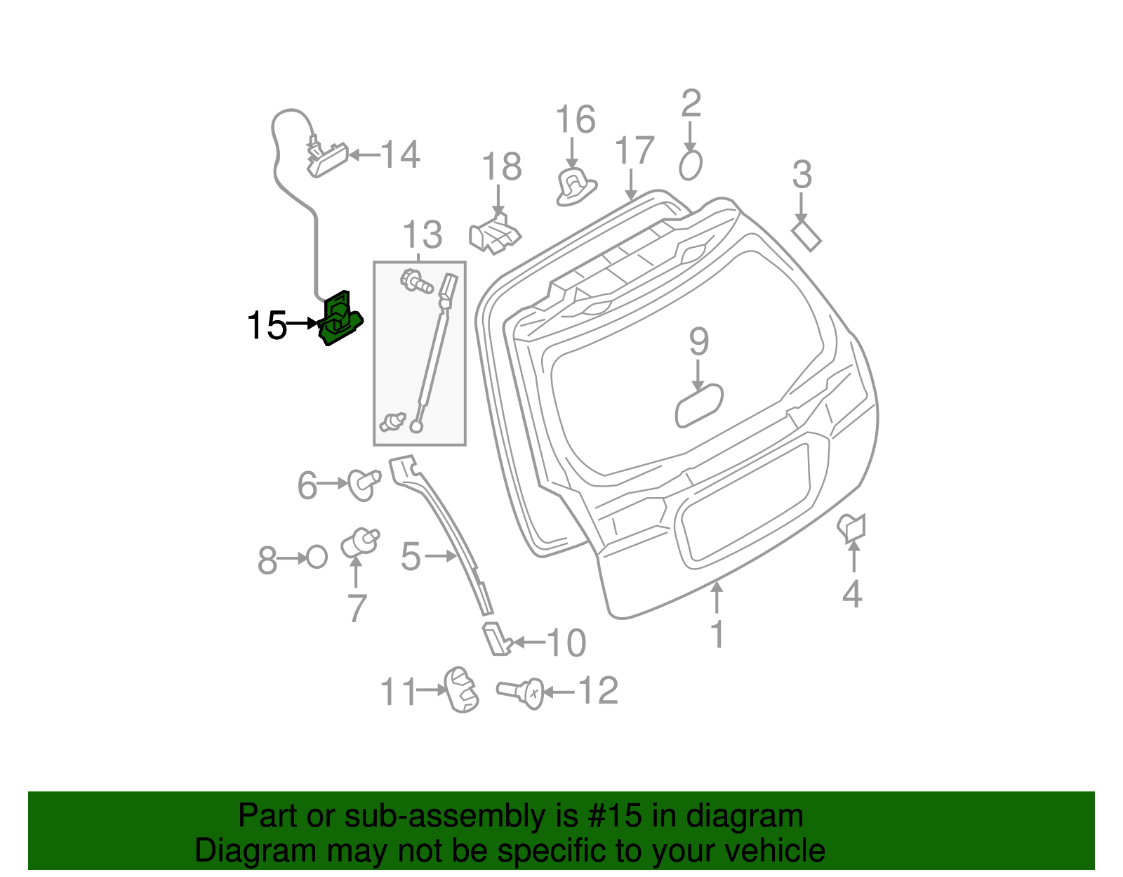 63032AG00B - OEM NEW 05-09 Subaru Legacy Outback Rear Latch And Actuator Tailgate 63032AG00B ...