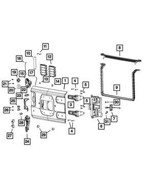 68282968AA - Swing Gate Latch 2018-2020 Jeep Wrangler | The Official ...