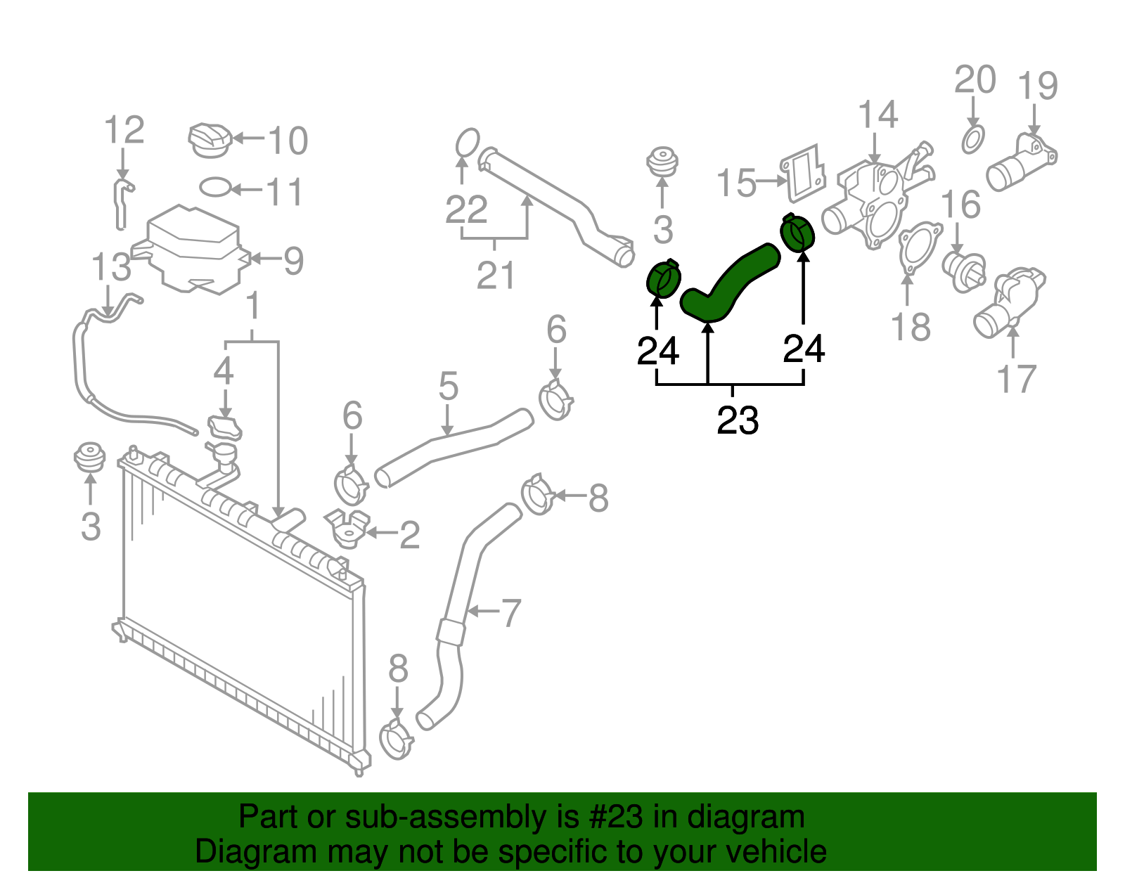 1996-2011 Hyundai Accent Engine Coolant Bypass Hose 25472-26001 | OEM ...