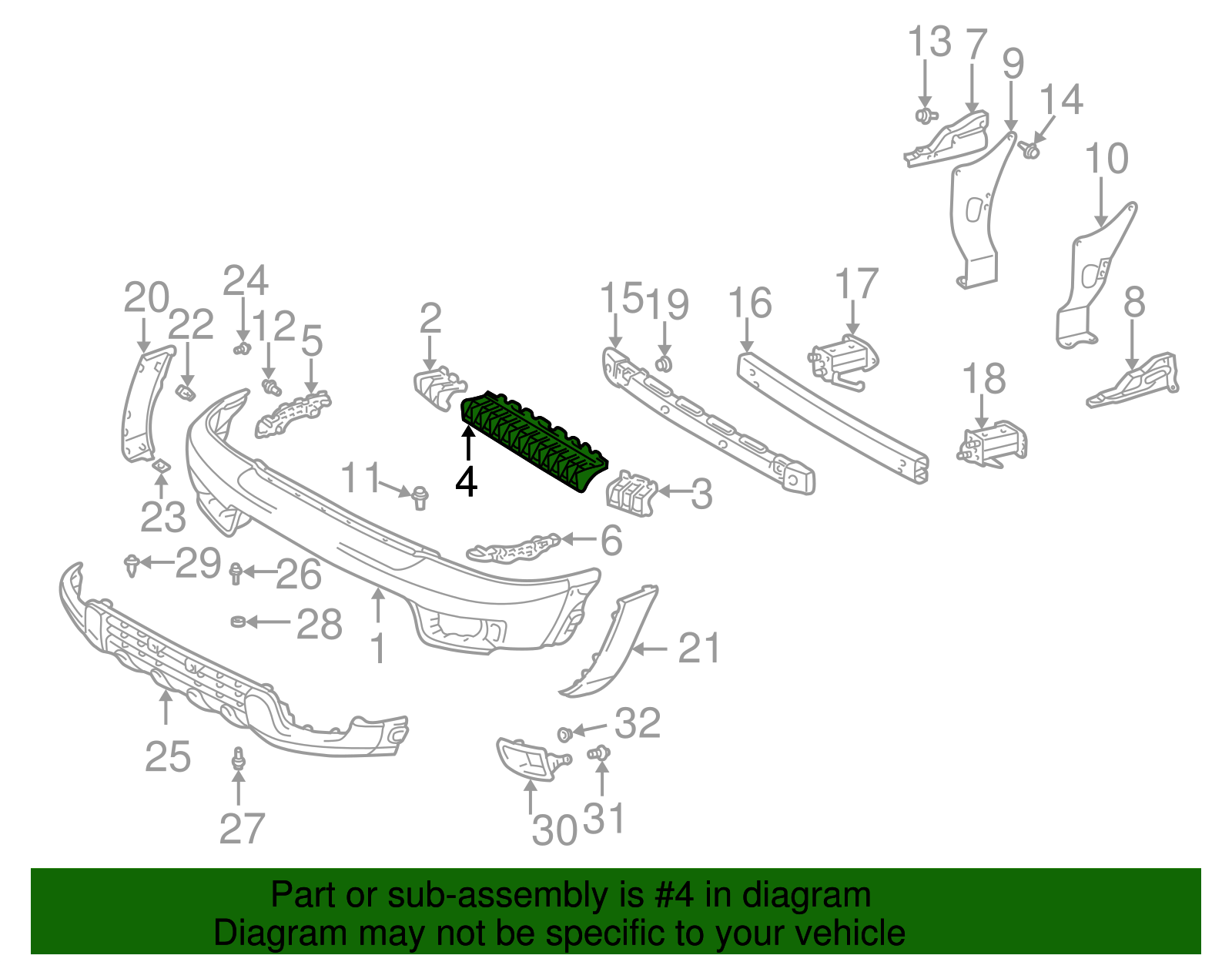 2003-2005 Toyota 4Runner Reinforced Plate 52123-35150 | Toyota Parts Center