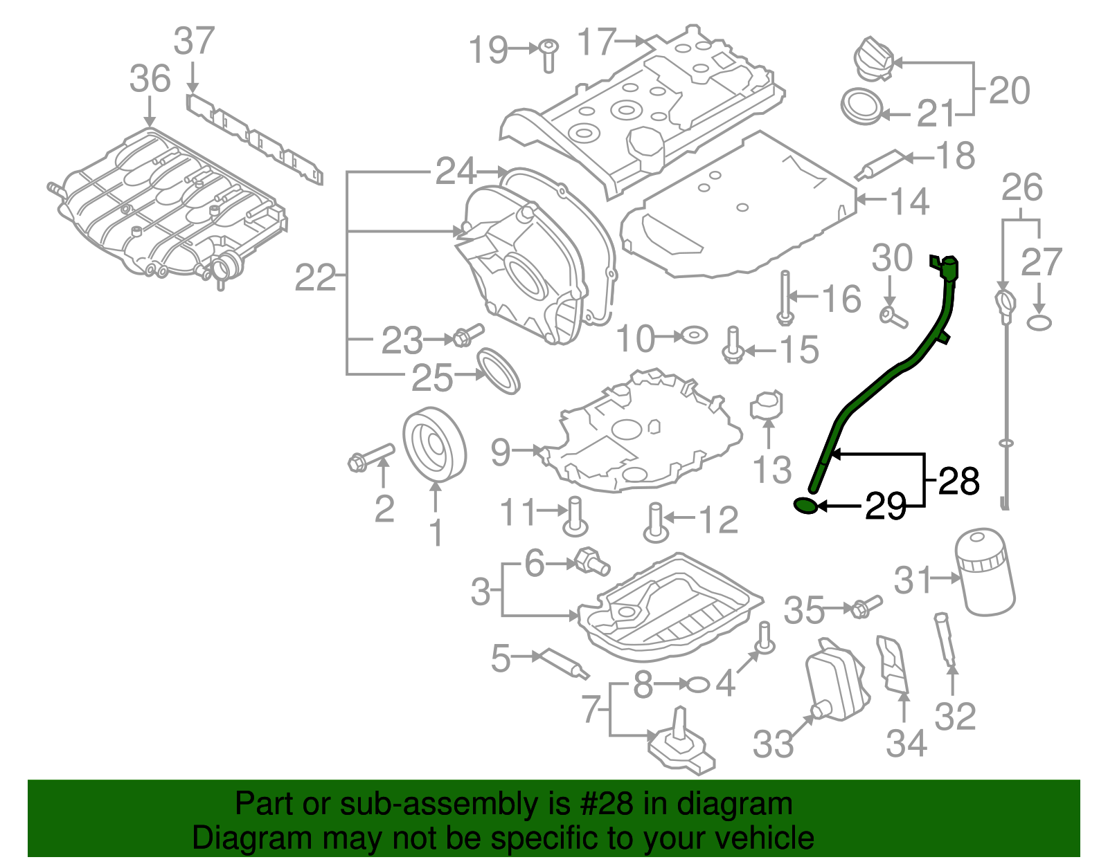 2009-2018 Volkswagen Tube 06J-115-610-L | VW Direct Auto Parts
