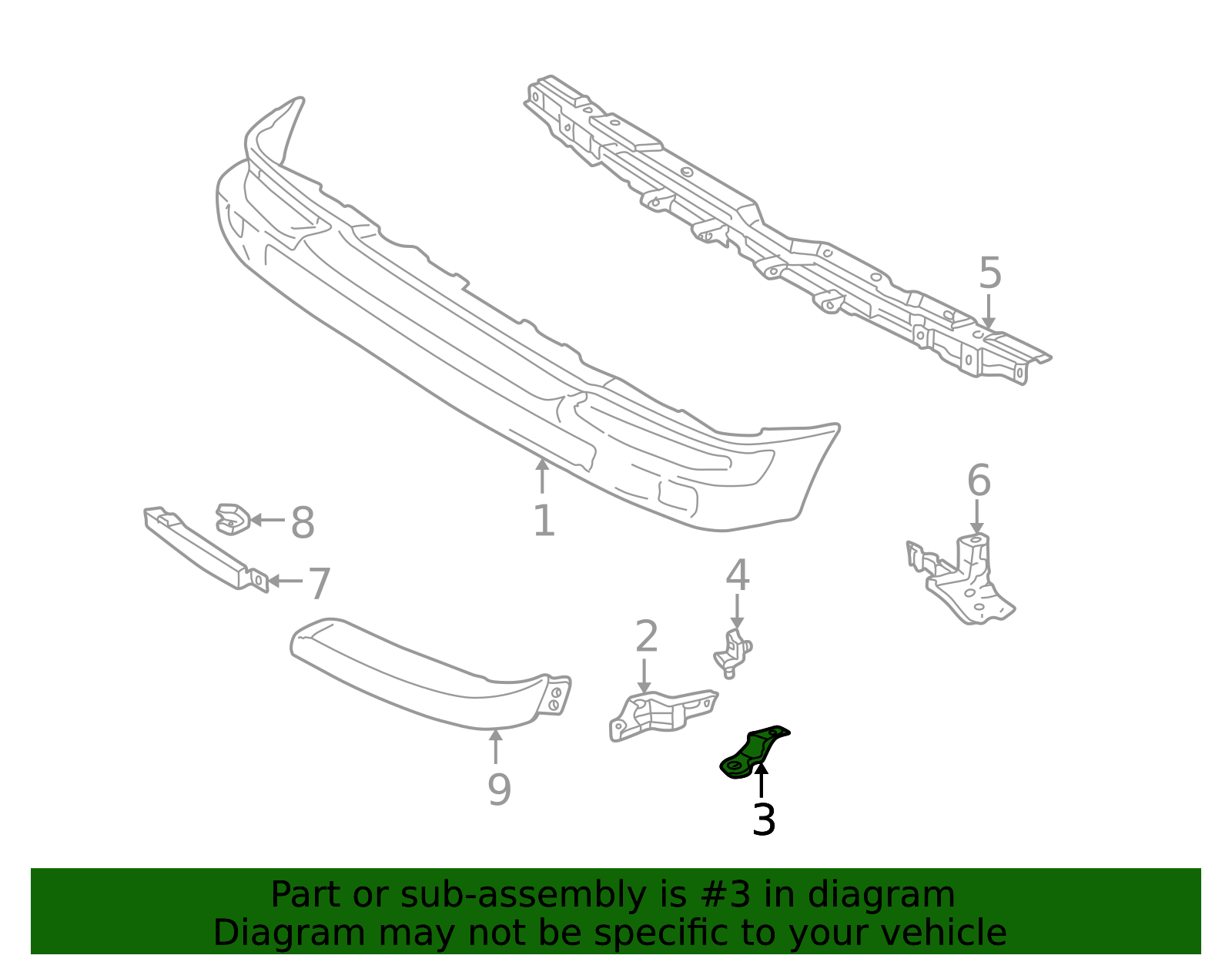 Genuine Official Toyota Bumper Face Bar Bracket part# 52115-35080 for ...