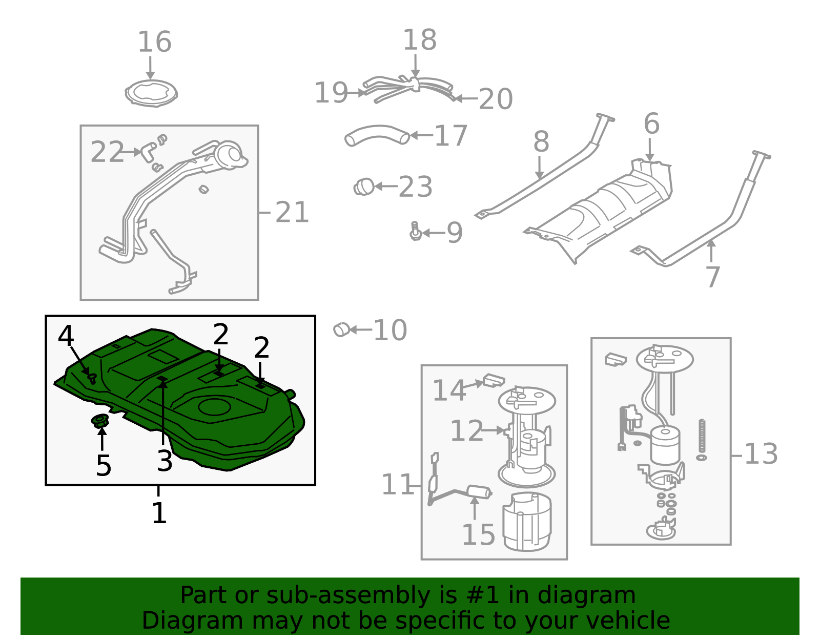 2007-2013 Mitsubishi Outlander Fuel Tank Assembly 1700B164 | Mitsubishi ...