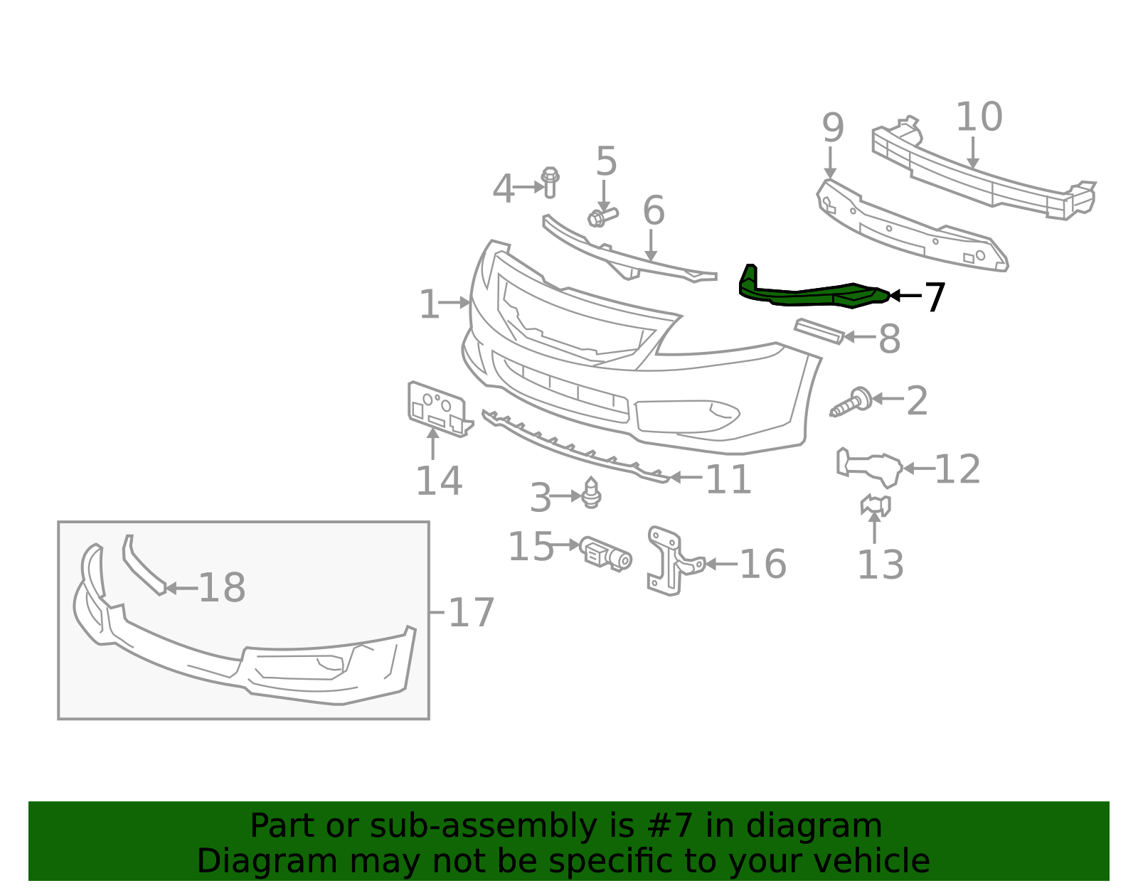 71140-TE0-A00 - 2008-2012 Honda Accord - Beam R Front Bumper (Upper ...