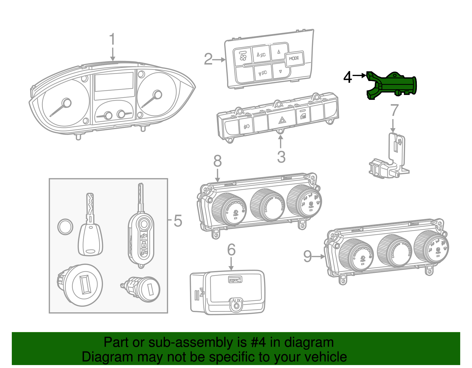 2014-2024 Ram Switch 68257356AE | Mopar Parts Canada