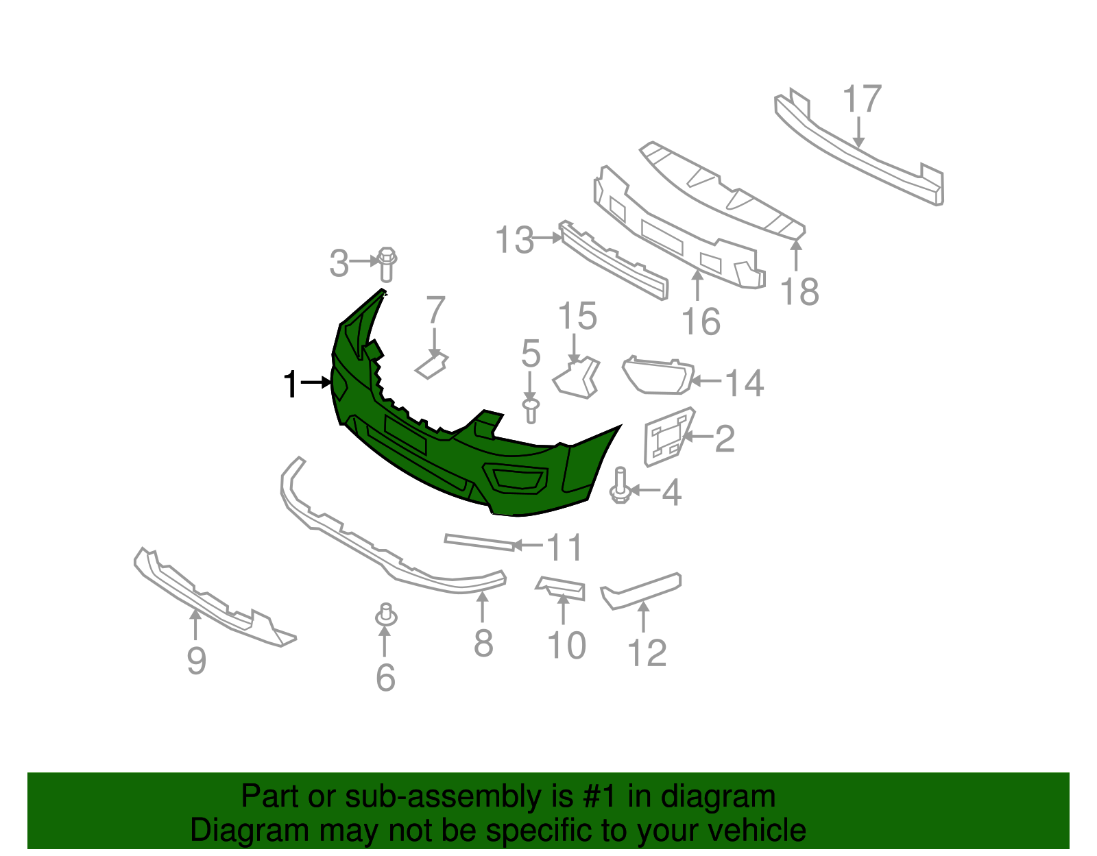 86511-1D050 - Bumper Cover 2007-2010 Kia Rondo | Kia.Parts Store