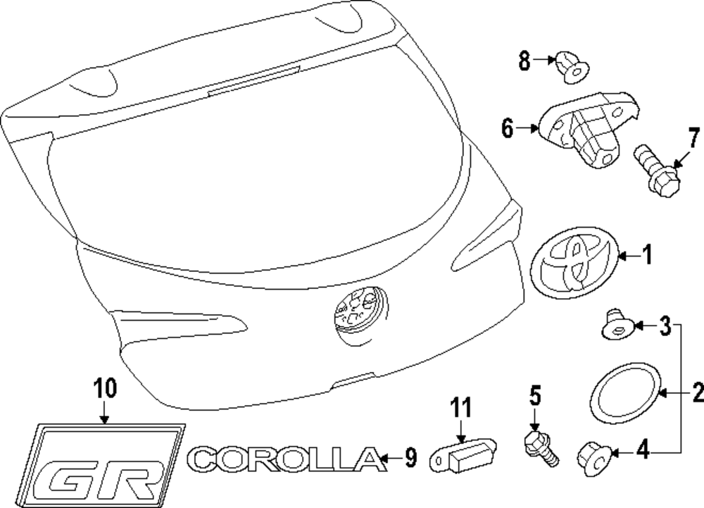 2023-2025 Toyota GR Corolla Nameplate 75442-12C60 | Toyota Parts Center