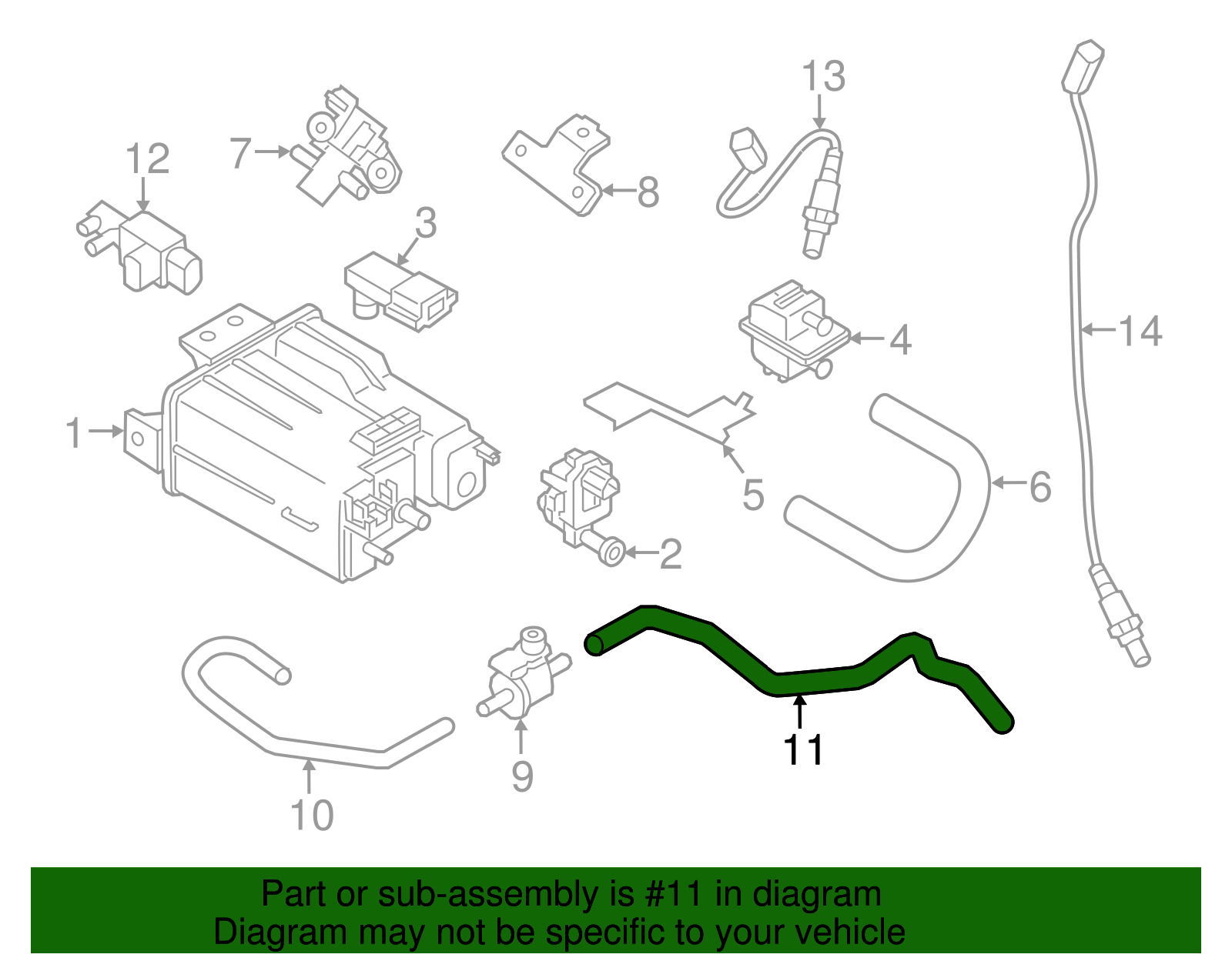2017-2020 Nissan Vapor Hose 14912-3JA2C | Nissan OEM Parts Outlet