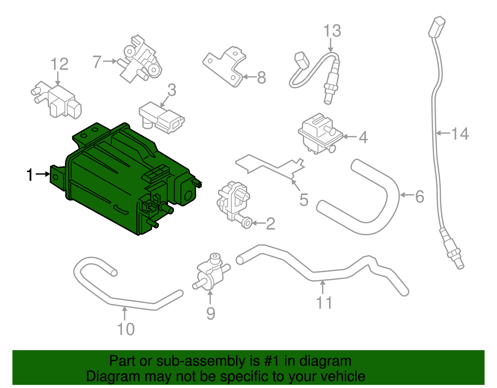 2021-2024 Nissan Murano Vapor Canister 14950-9UH0A | TascaParts.com
