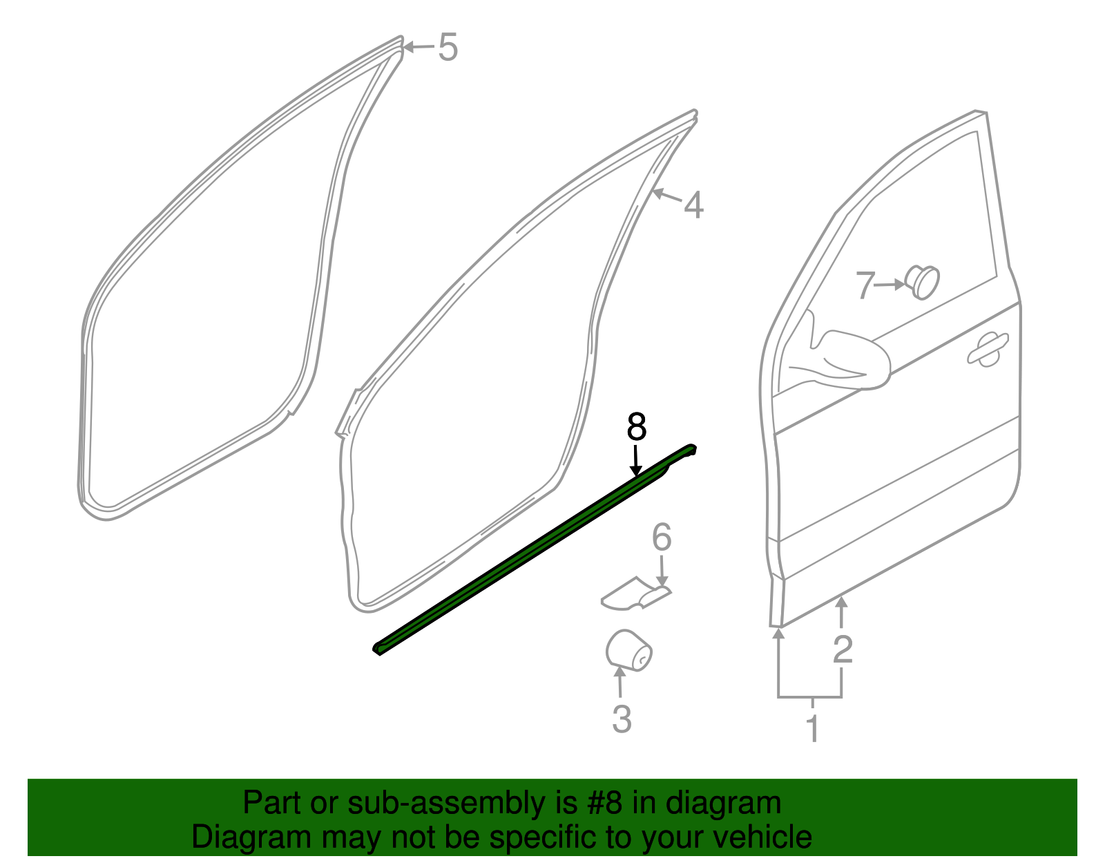 82220-1F000WK - Belt Weather-Strip 2005-2010 Kia Sportage | Kia.Parts Store