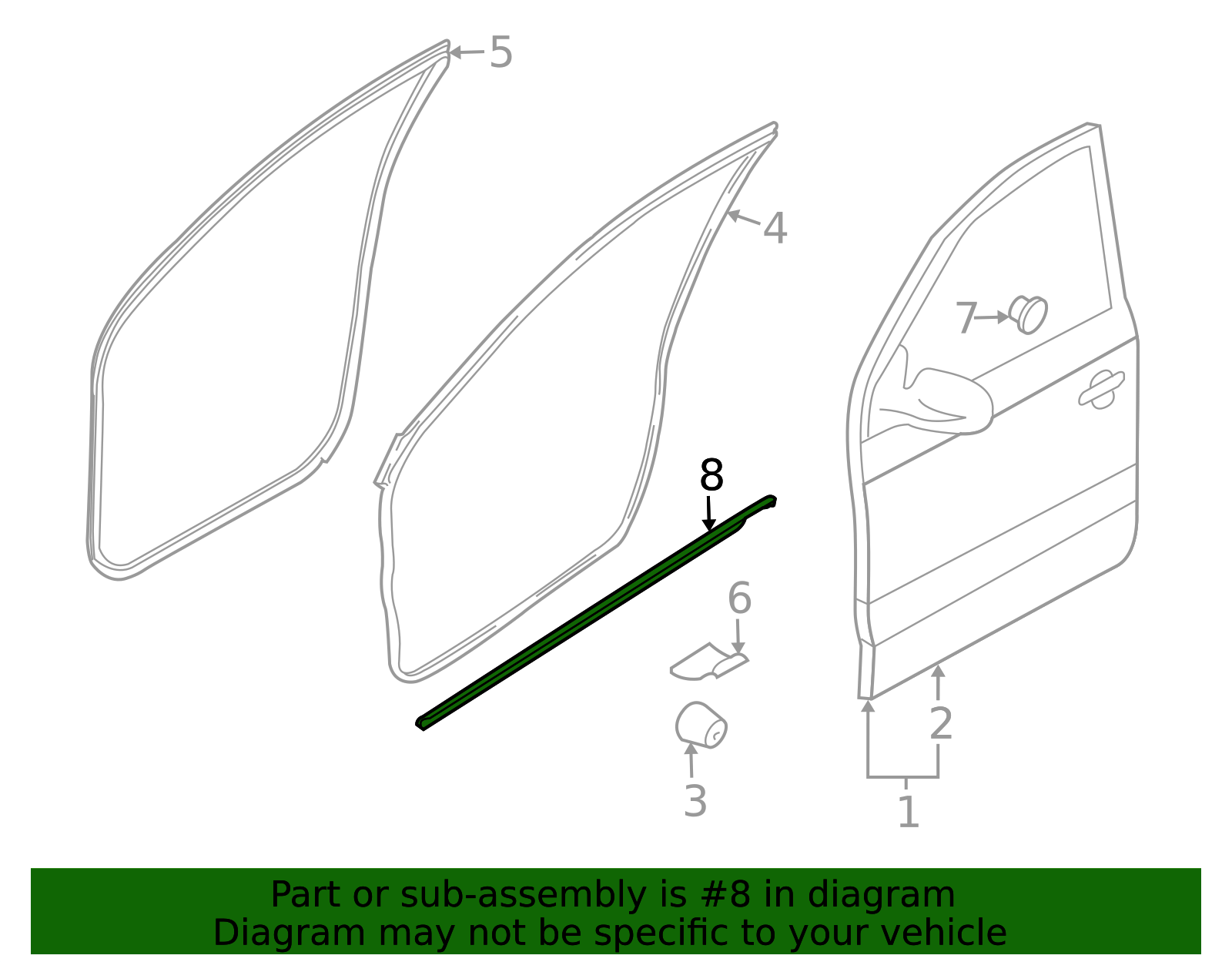 82220-1F000EZ - Kia Belt Weather-Strip Performance Auto Parts
