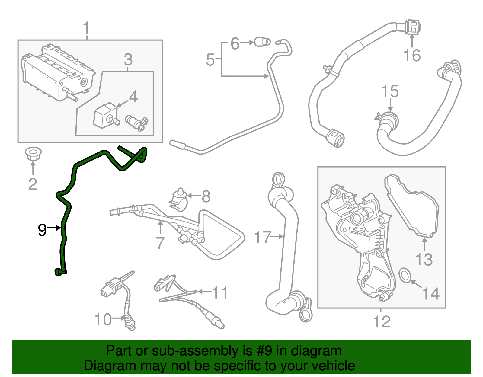 D2BZ-9B337-C - Evaporative Emissions System Lines 2014-2019 Ford Fiesta ...