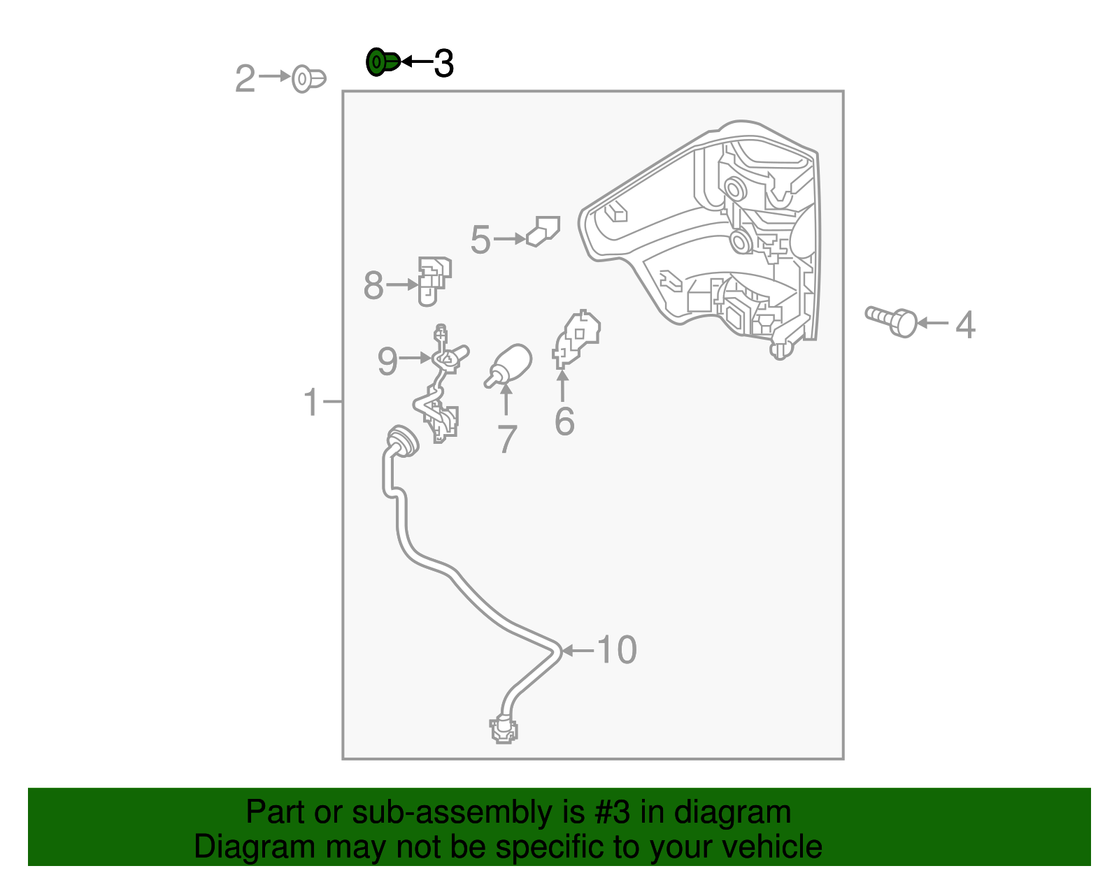 2002-2025 Nissan Gromet Grommet Lamp Combination (Rear) (Left, Right ...