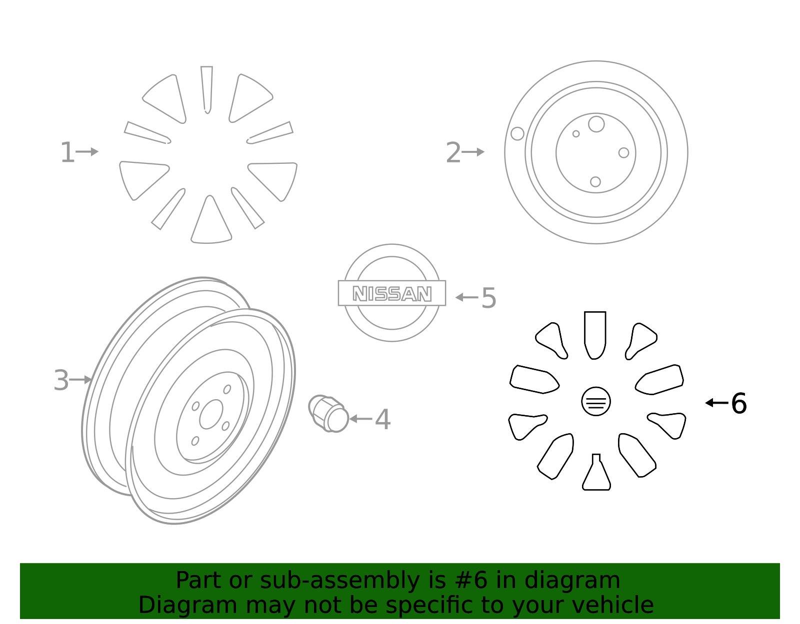 2014-2020 Nissan Rogue Wheel Cover 40315-4BA0B | My Nissan Part