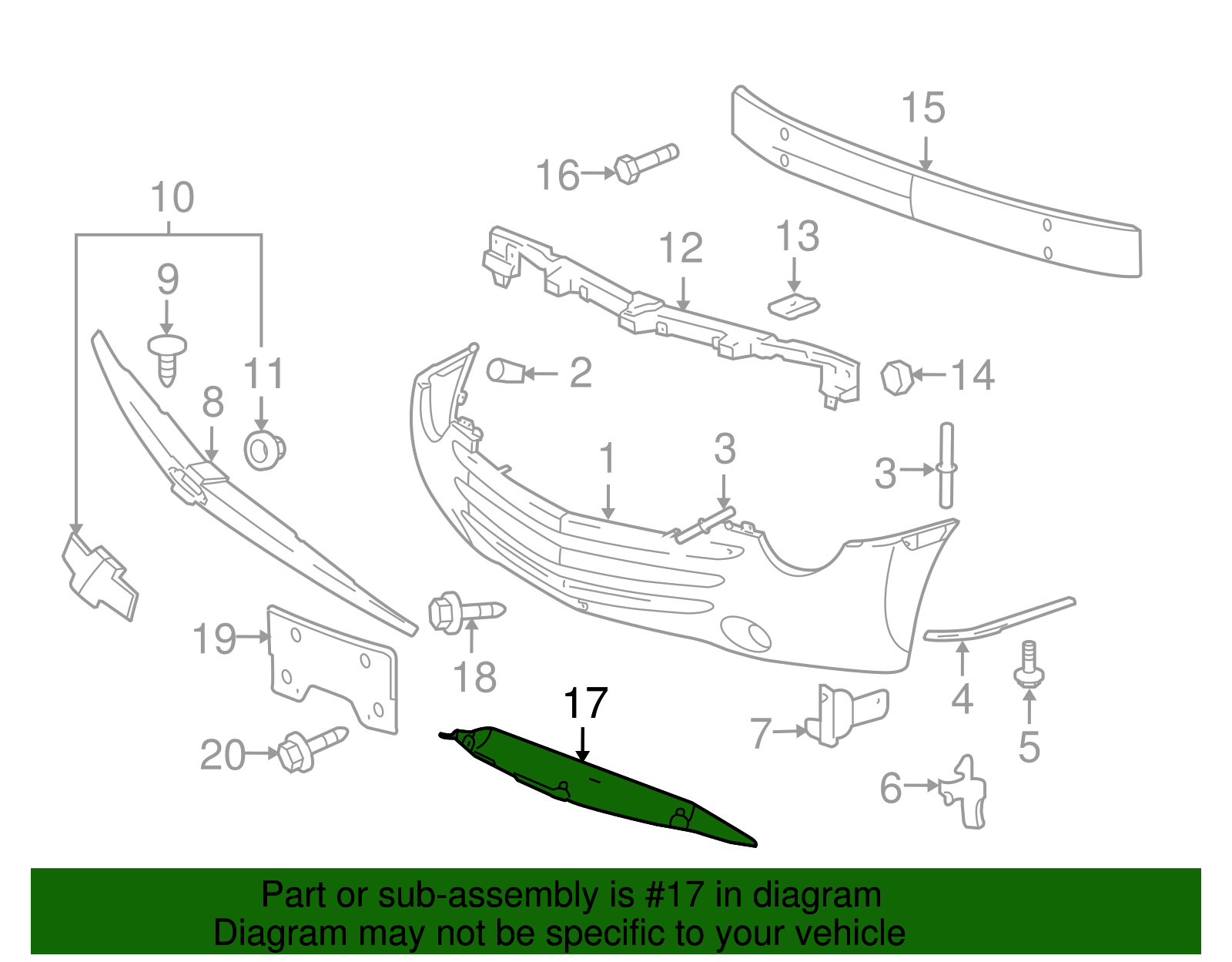 2003-2006 Chevrolet SSR Air Deflector 15109444 | Capital Chevy Parts