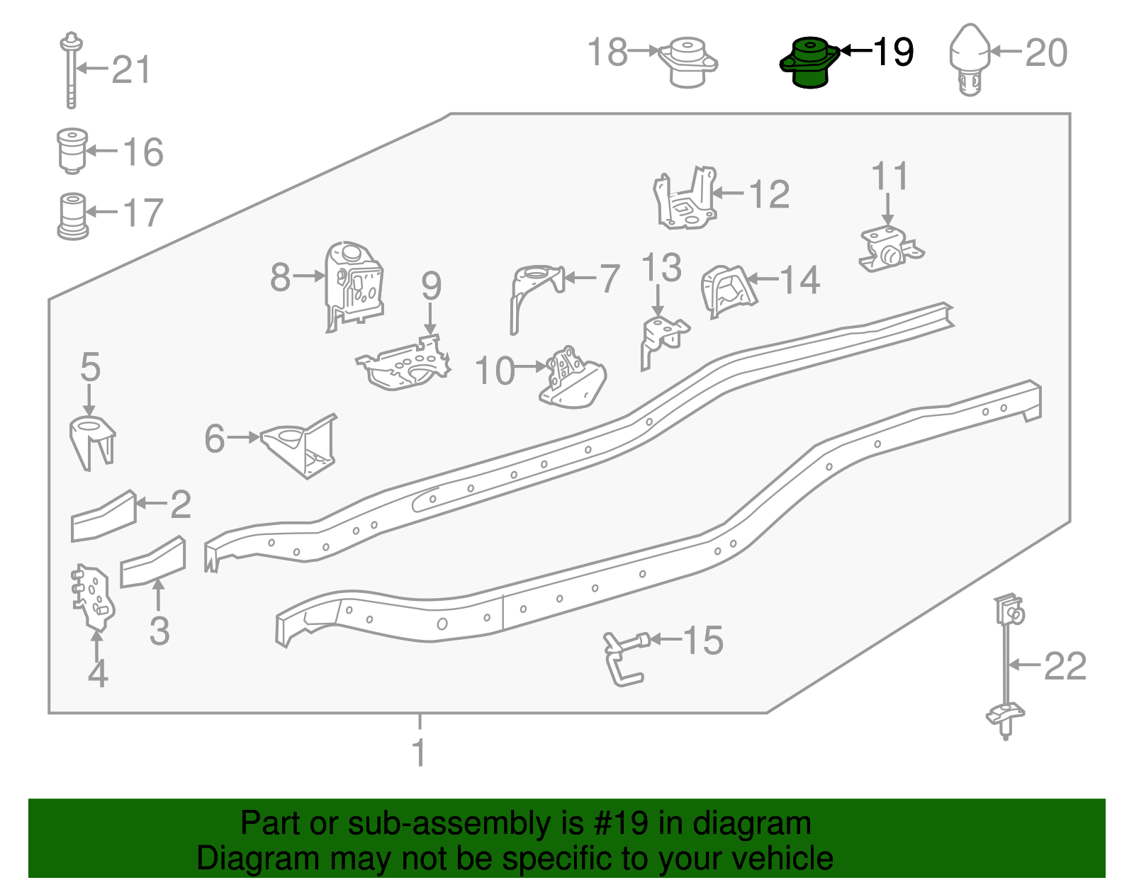 2007-2021 Toyota Tundra Body Mount Cushion 52205-0C100 | OEM Parts Online