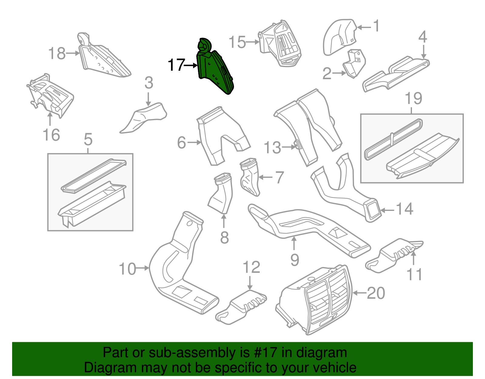 2013-2019 Ford Escape | Louver | GJ5Z-19893-DA | Walls' Ford Parts