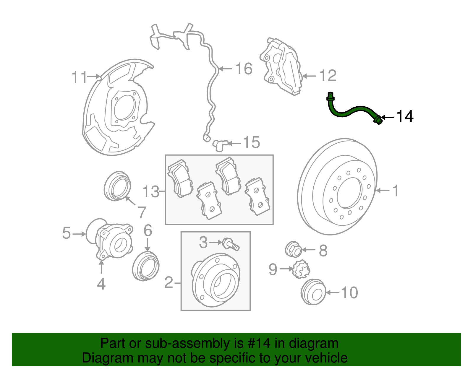 2008-2011 Toyota Land Cruiser Brake Hose 90947-02F42 | Toyota Parts Center