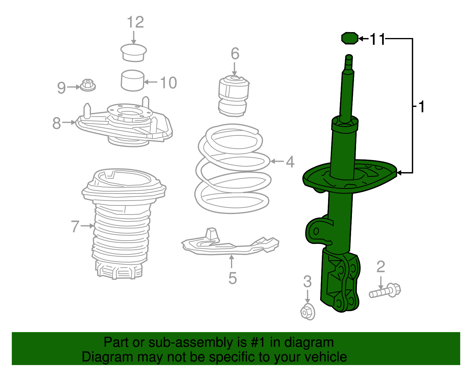 2018-2019 Toyota C-HR Strut,Absorber Set Shock 48510-8Z350 | Toyota ...