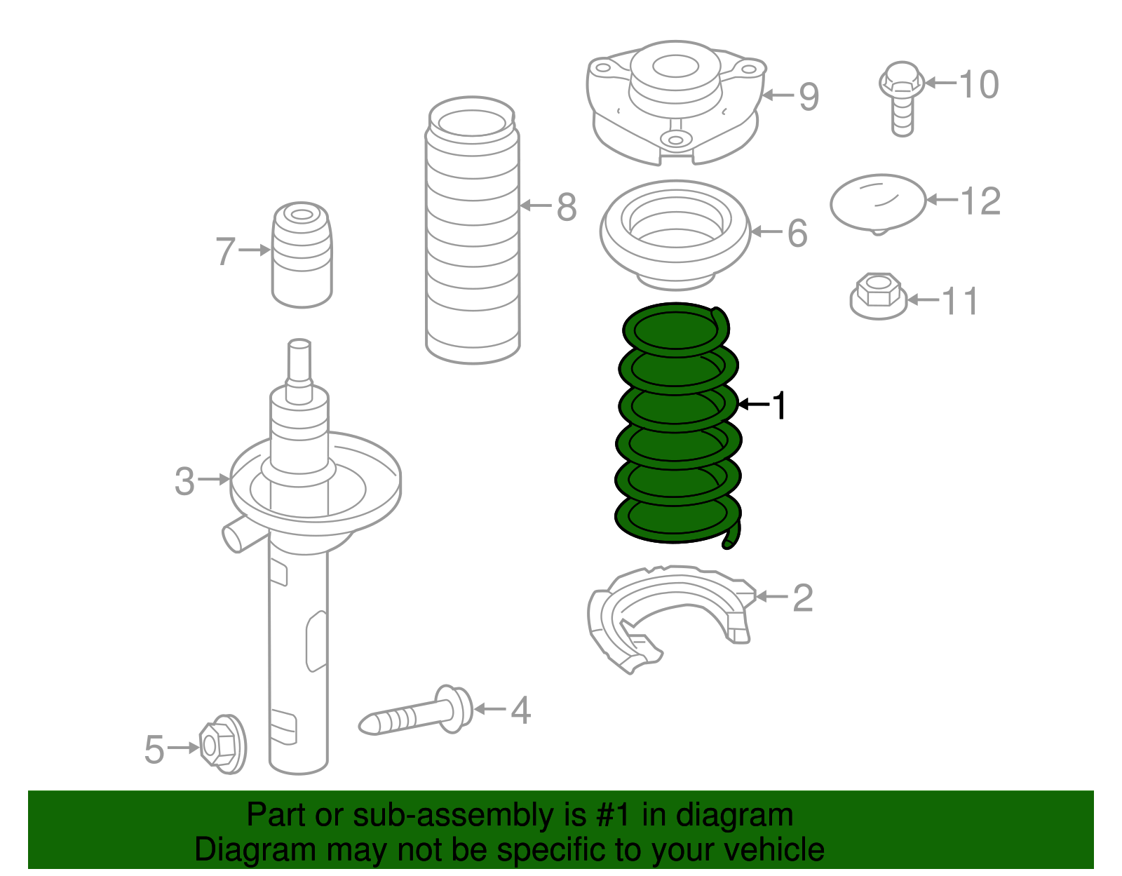 2015-2016 Volkswagen Coil Spring 5Q0-411-105-HS | VW Direct Auto Parts