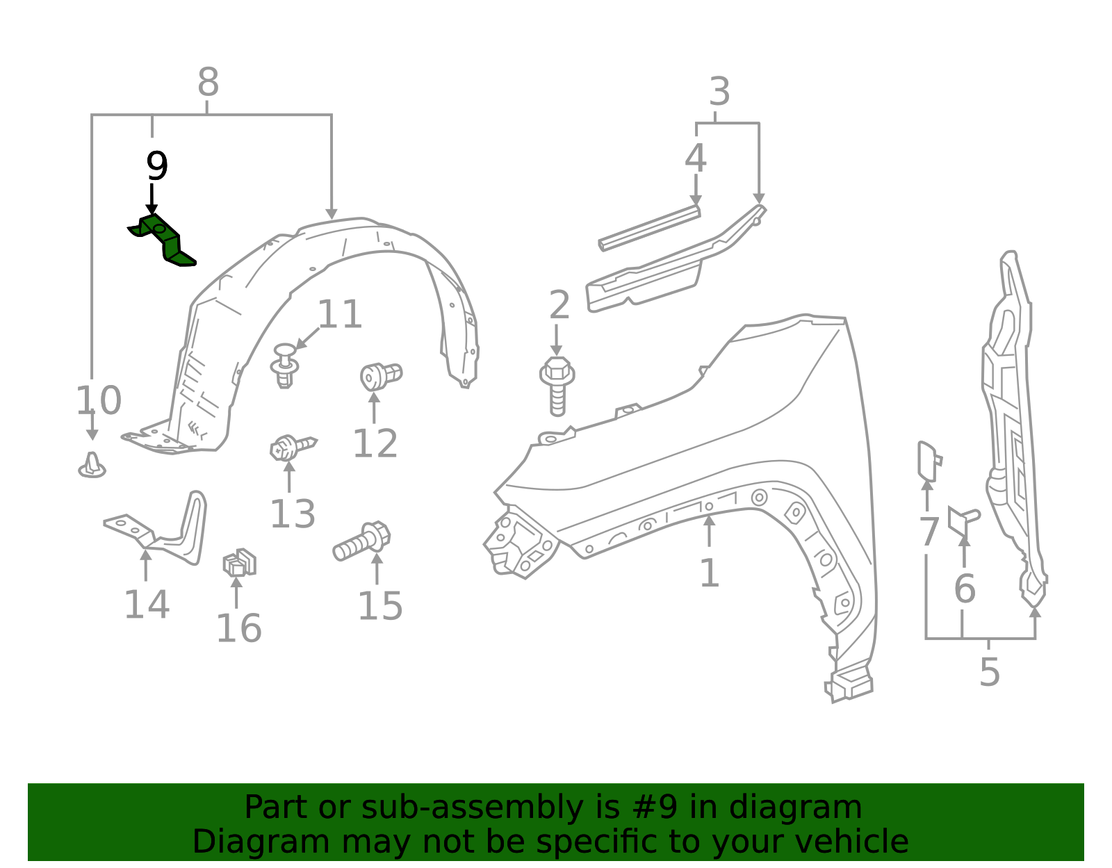 Fender Liner Support Bracket 53877-0R010 | Toyota Parts Center