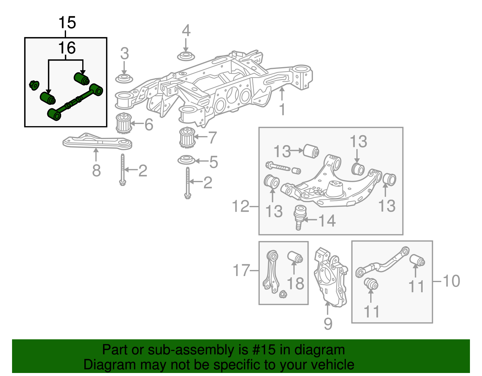 2010-2016 Cadillac SRX Rear Suspension Adjust Link 85571873 | OEM Parts ...