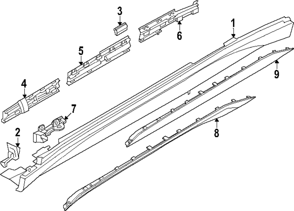 2016-2022 BMW X1 Rocker Molding Mount Plate 51-77-7-332-329 | BMW Parts ...