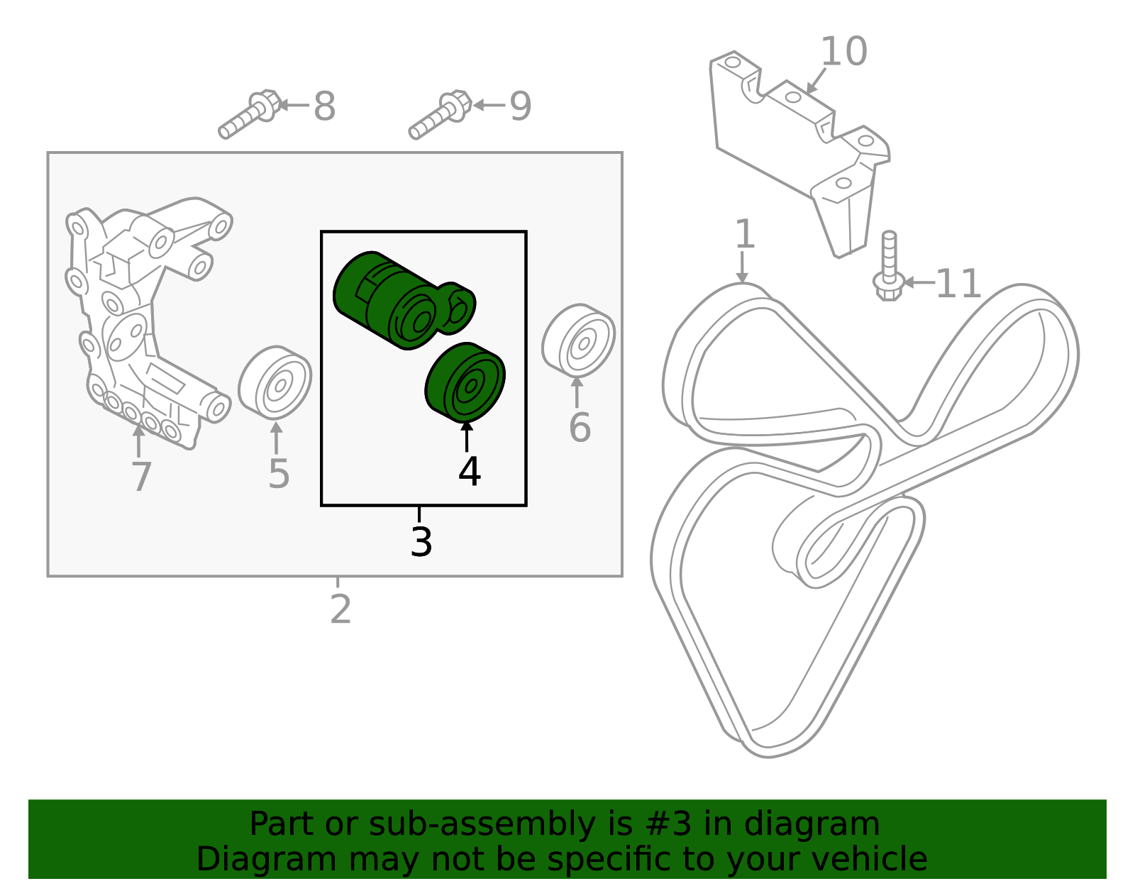 2013-2016 Hyundai Santa Fe Sport Serpentine Tensioner 25281-2G250 ...