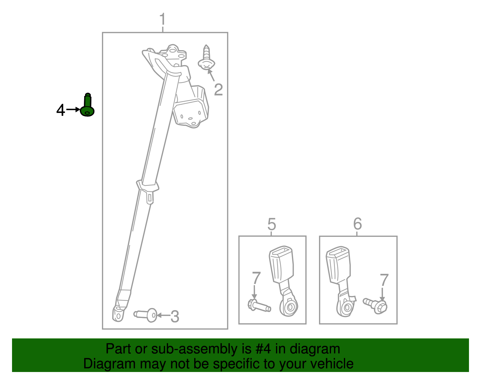 11611776 - Seat Belt Lap And Shoulder Belt Bolt 2010-2025 GM | GMC ...