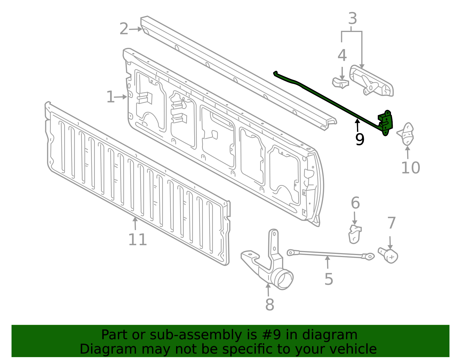 2005-2015 Toyota Tacoma Tailgate Latch (Right) 65780-04032 | Toyota ...