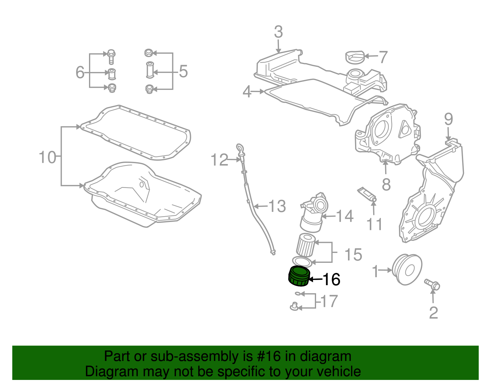 021-115-433-E - Engine Oil Filter Housing 1999-2012 Volkswagen | Wolfsburg Parts Direct