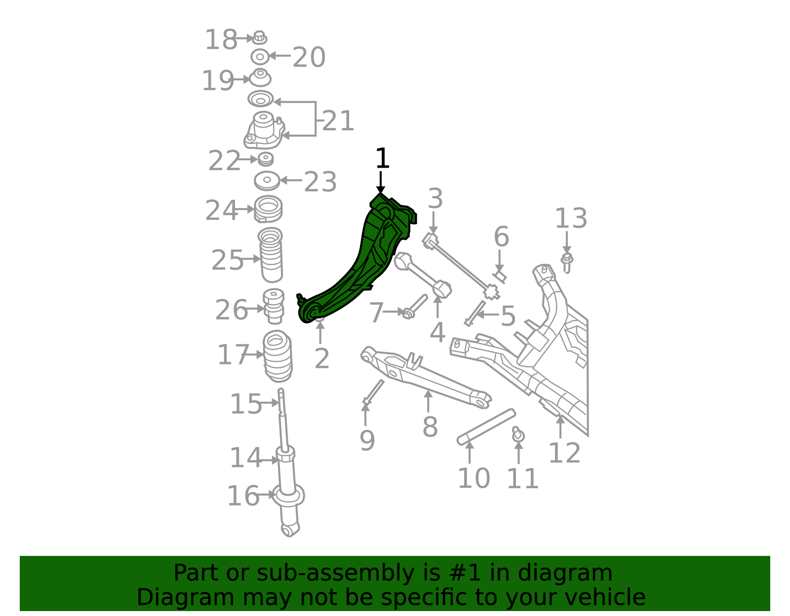 2007-2017 Mopar Trailing Arm 05105930AB | Mopar Parts Canada