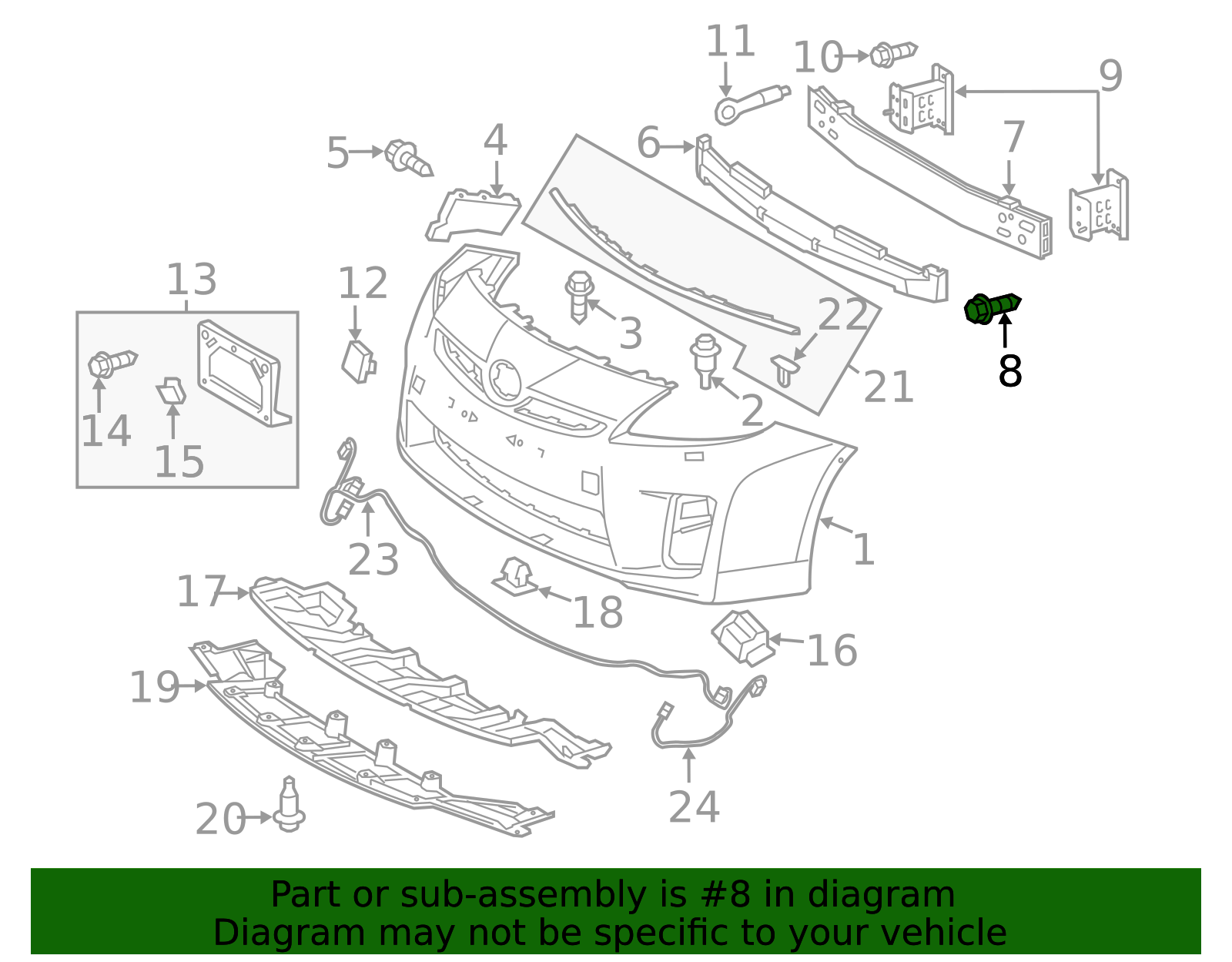 2001-2020 Toyota Bumper Impact Bar Bolt 90080-11302 | Toyota Parts Center