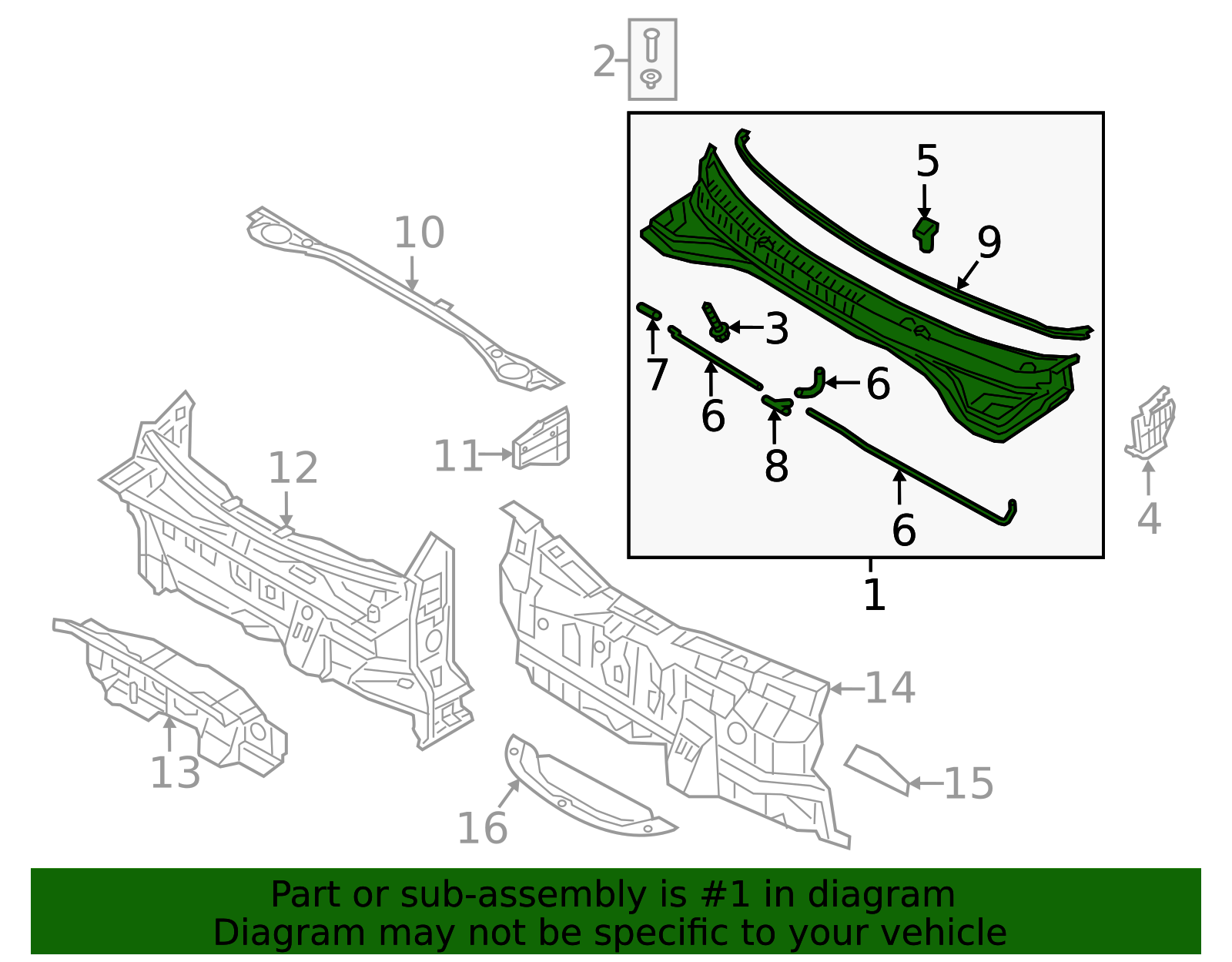 2018-2022 Hyundai Accent Cowl Grille 86150-J0000 | OEM Parts Online