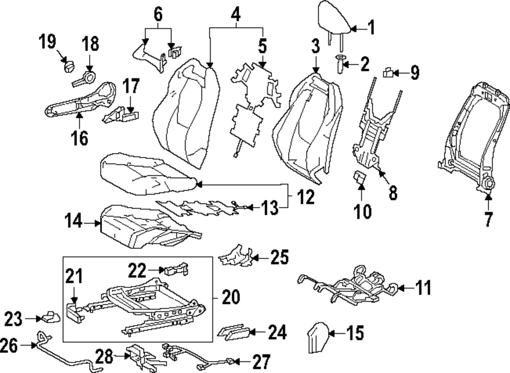 2023-2025 Toyota GR Corolla Seat Track 72010-12A00 | Toyota Parts Center