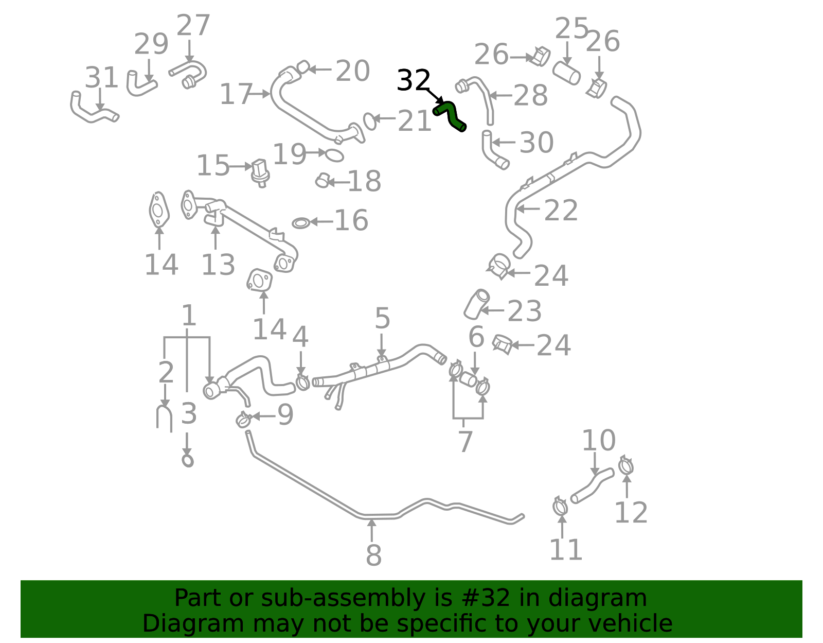 2007-2015 Audi Engine Coolant Hose 079-121-058-J | Audi USA Parts