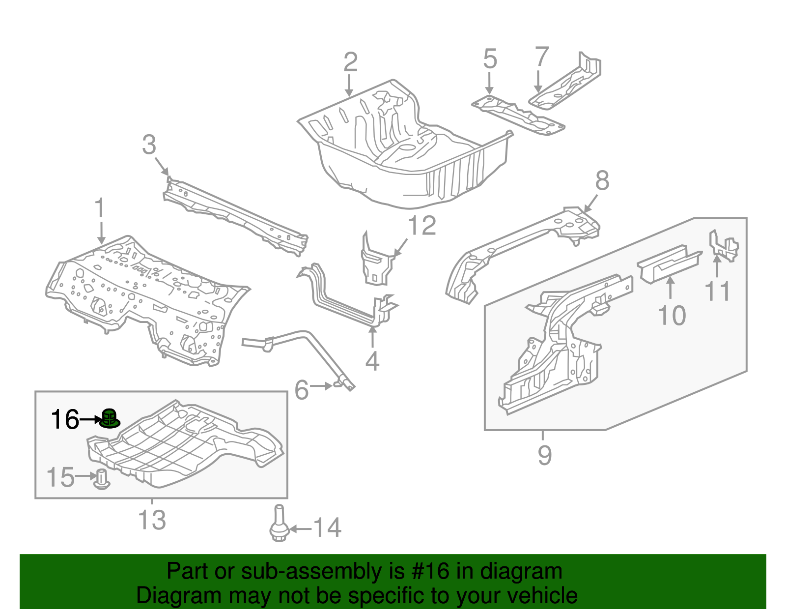 91506-T5A-003 - 2016-2022 Honda HR-V - Retainer Cover Clip (Lower ...