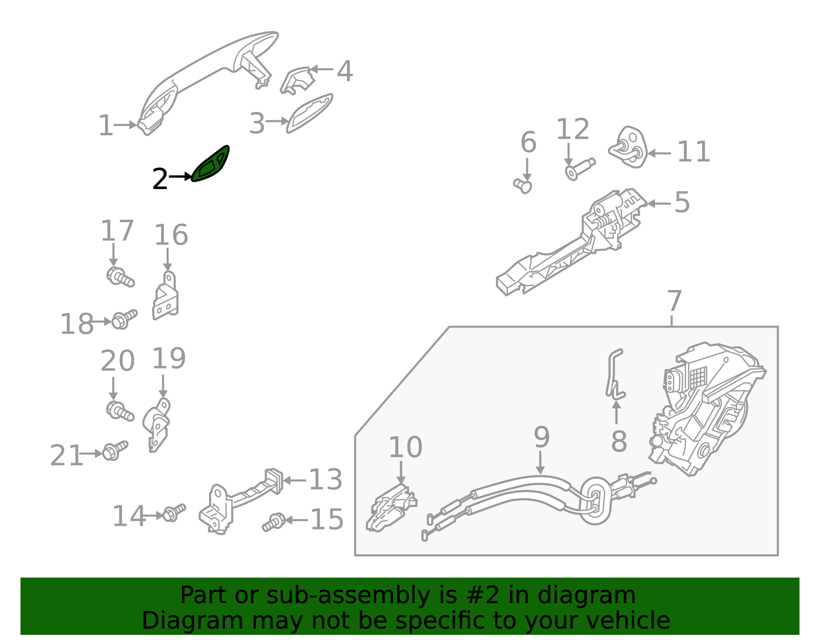 82663-M6000 - Handle, Outside Pad 2019-2024 Kia Forte | Kia.Parts Store