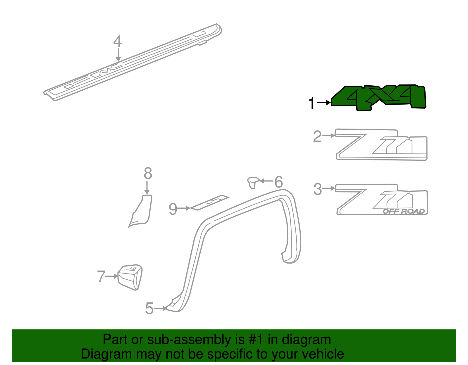 2018-2019 Chevrolet Pickup Box Side Decal 84297543 | Chevy OEM Parts