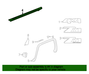 2014-2019 GMC Anthracite Driver Side Pickup Box Side Upper Molding ...