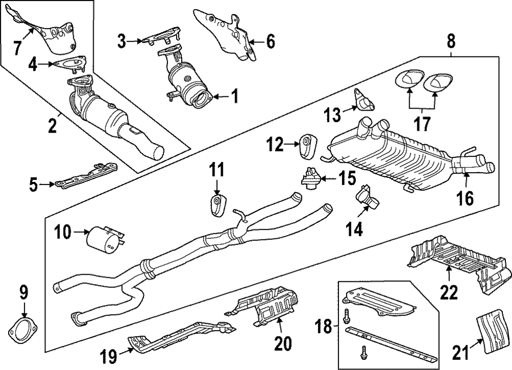 2022-2025 Cadillac CT5 Muffler & Pipe Assembly 85558556 | GM Parts Center